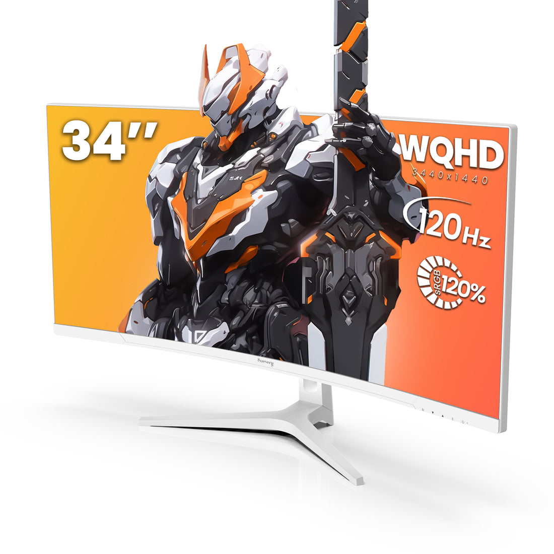 Suevery 34 Inch 120Hz Ultrawide Curved Gaming Monitor, WQHD (3440x1440
