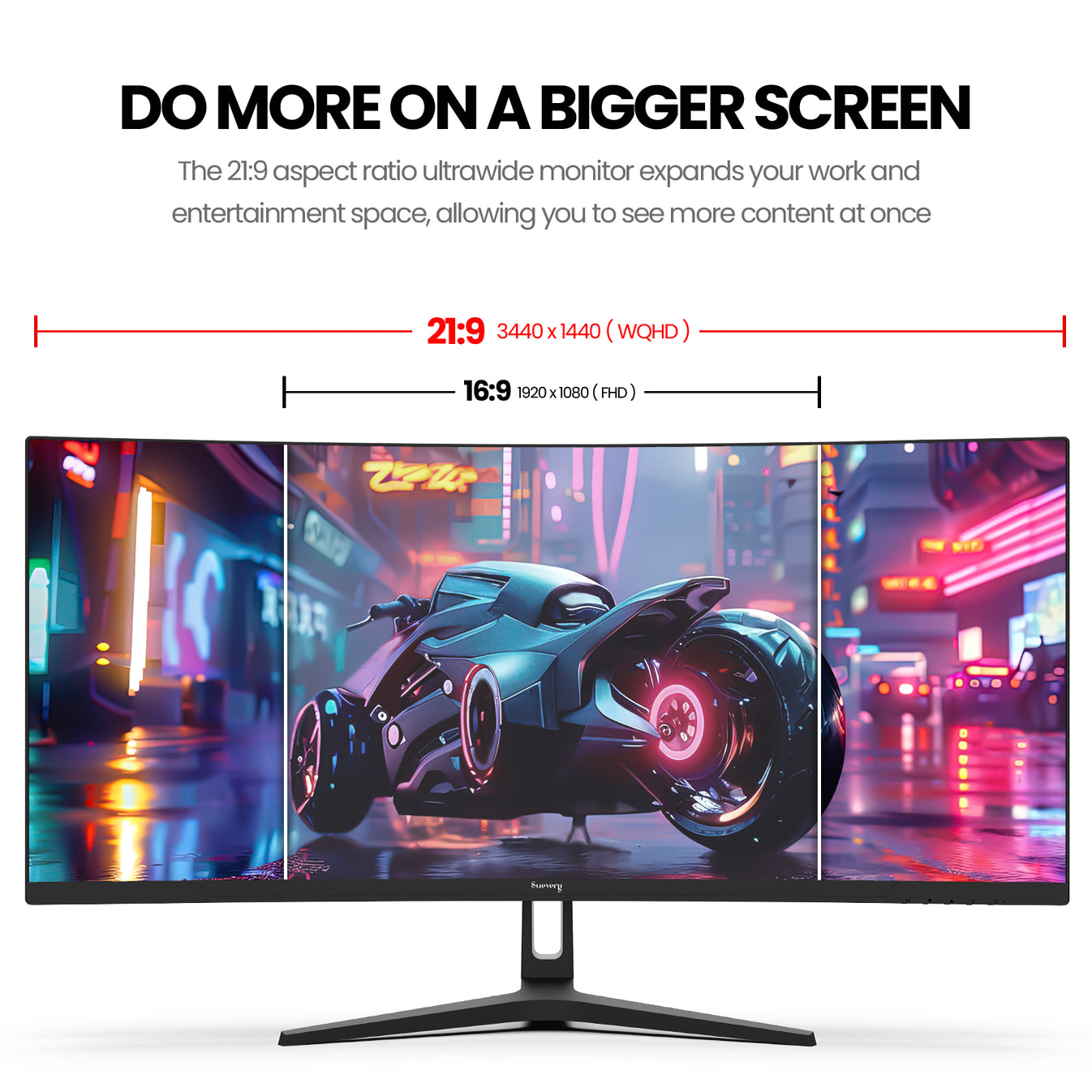 34 Inch 165Hz Ultrawide Curved Gaming Monitor – Suevery